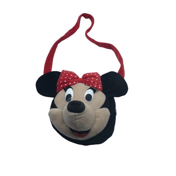 Disney | Toys | Disney Minnie Mouse Plush Head Purse Crossbody Zip ...